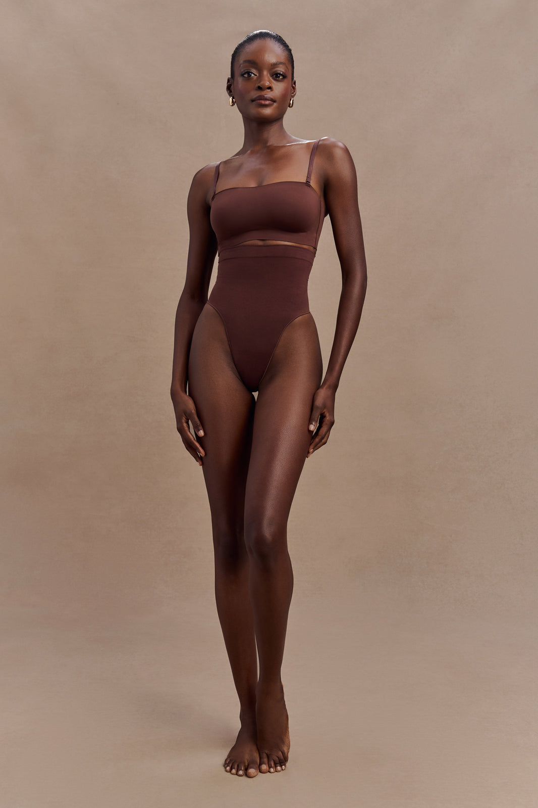 Marcel Off Shoulder Diamante Maxi Dress - Chocolate & MESHKI UK