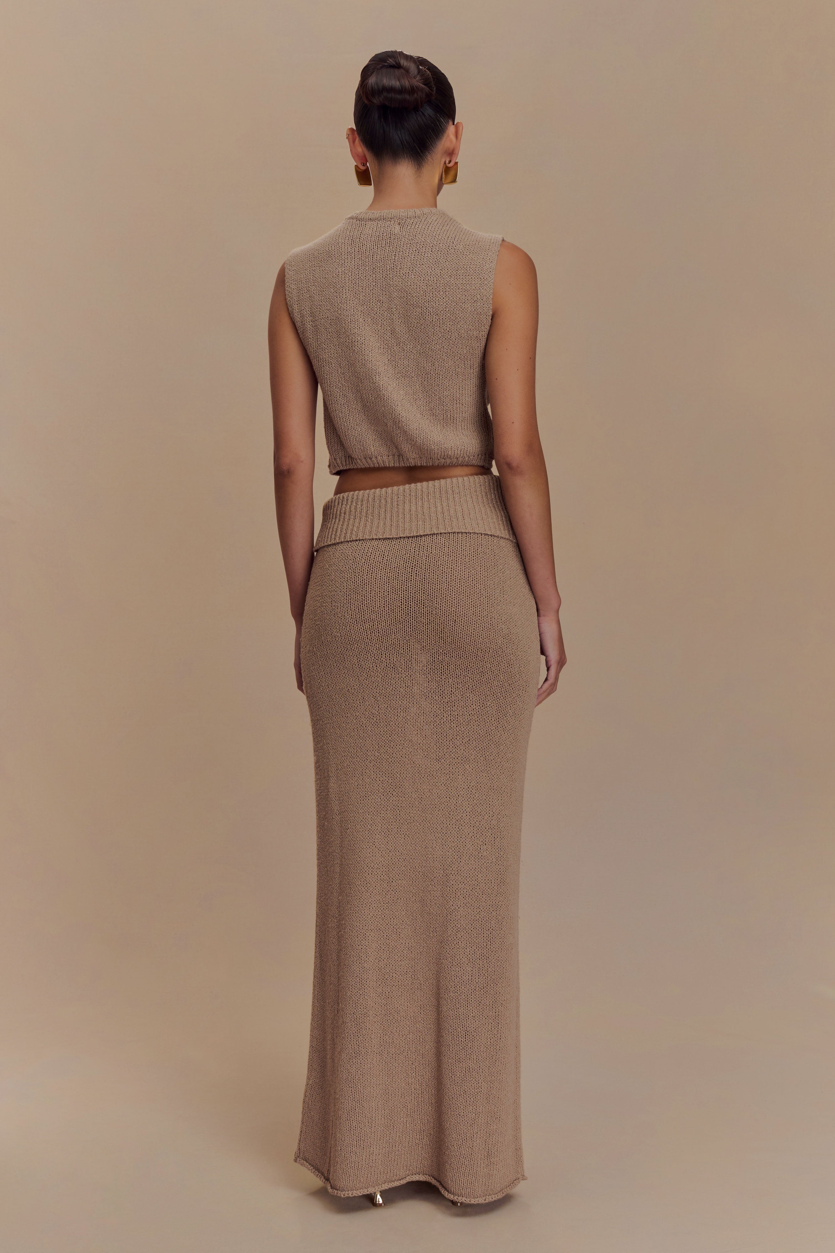 Sloane Overlay Knit Top - Latte & MESHKI UK