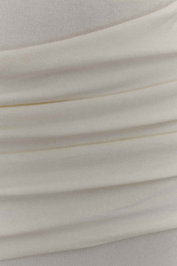 Irene Gathered Knit Top - Ivory & MESHKI UK