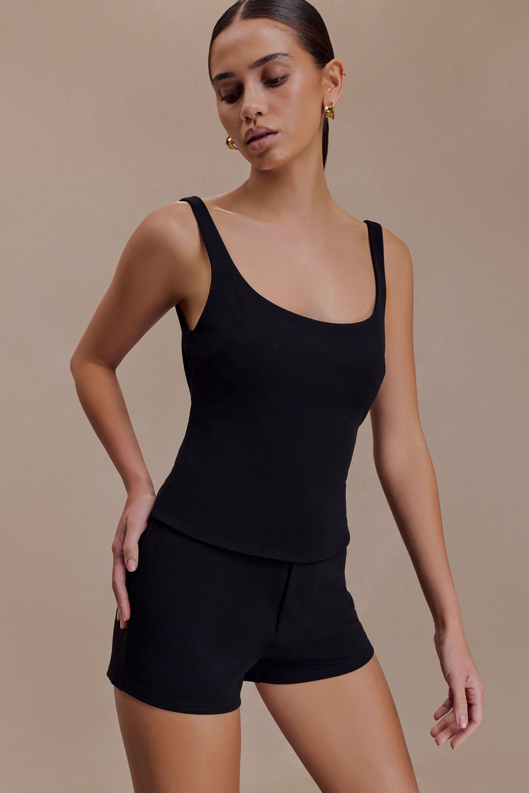 Blanca Stretch Crepe Capri Pants - Black & MESHKI UK