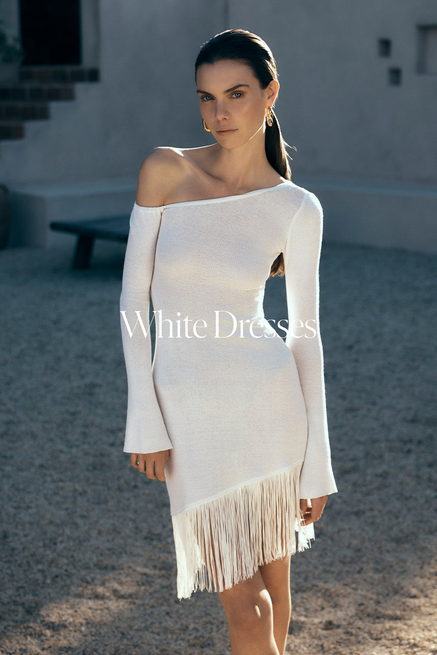 White Satin Dresses - Shop Online & MESHKI UK