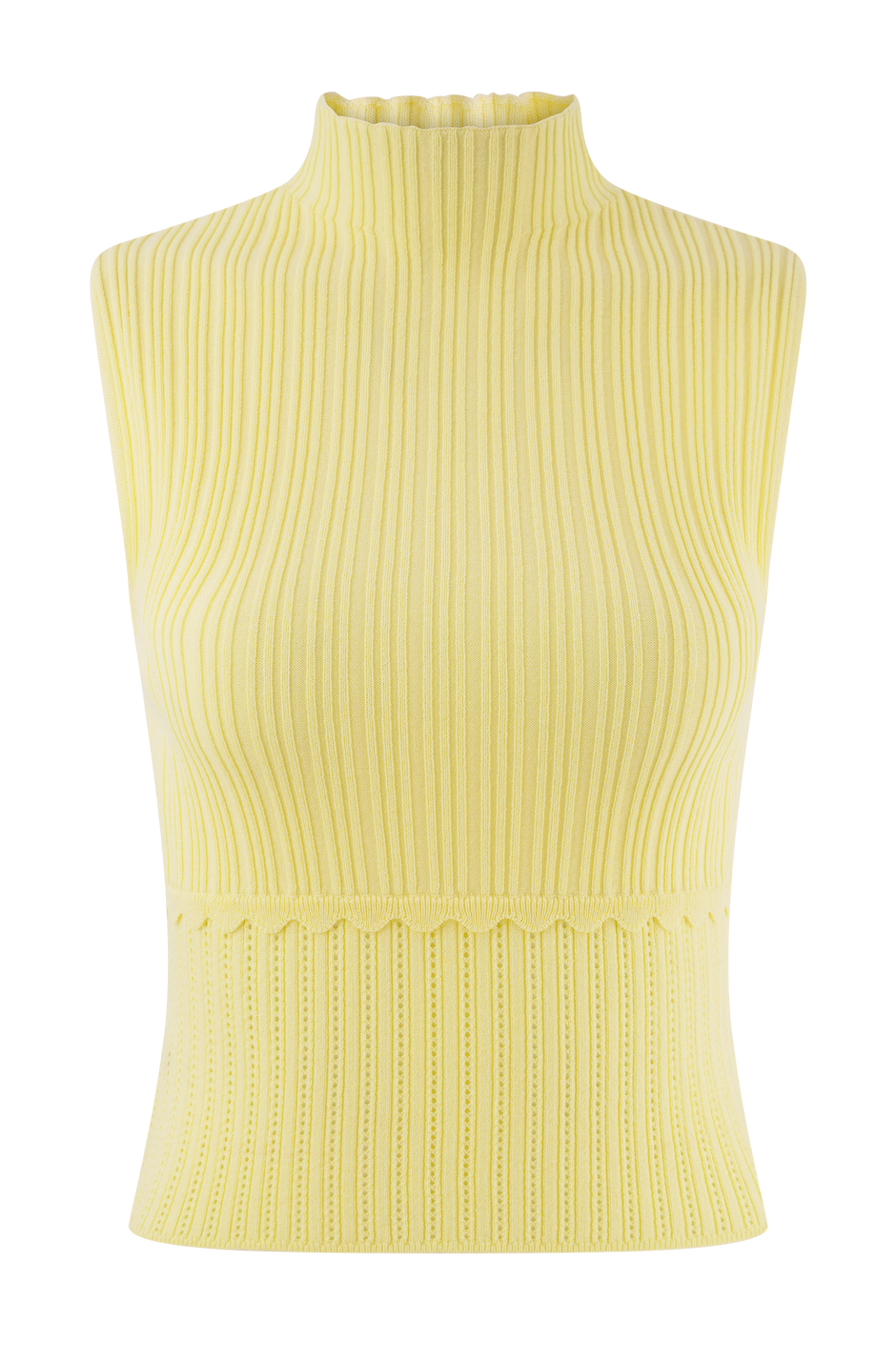Indy Pointelle Knit Mini Skirt - Lemon & MESHKI UK